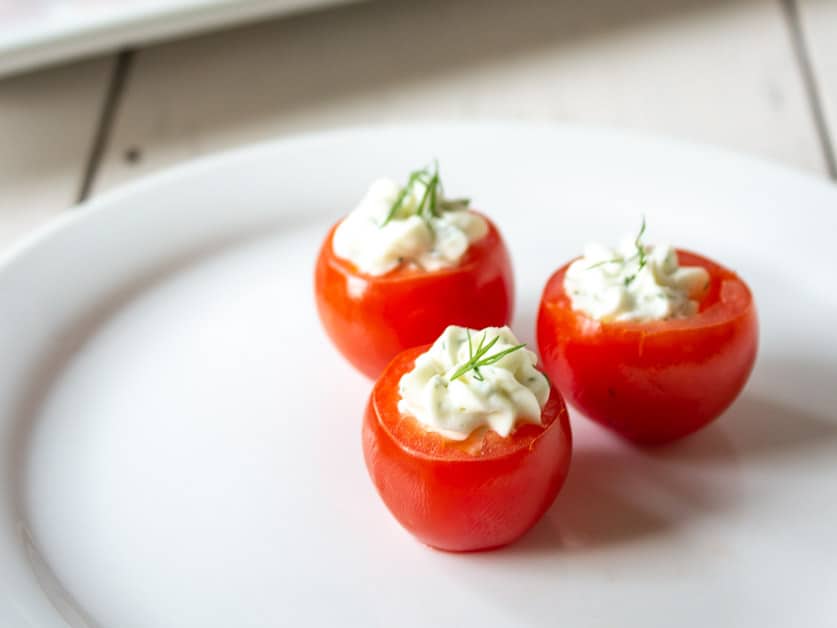 Stuffed Cherry Tomatoes - Beyond The Chicken Coop