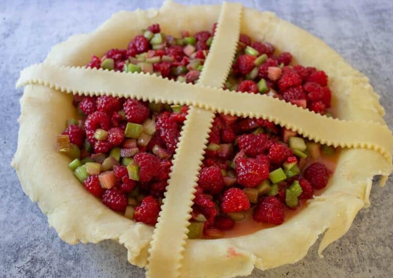 Raspberry Rhubarb Pie - Beyond The Chicken Coop