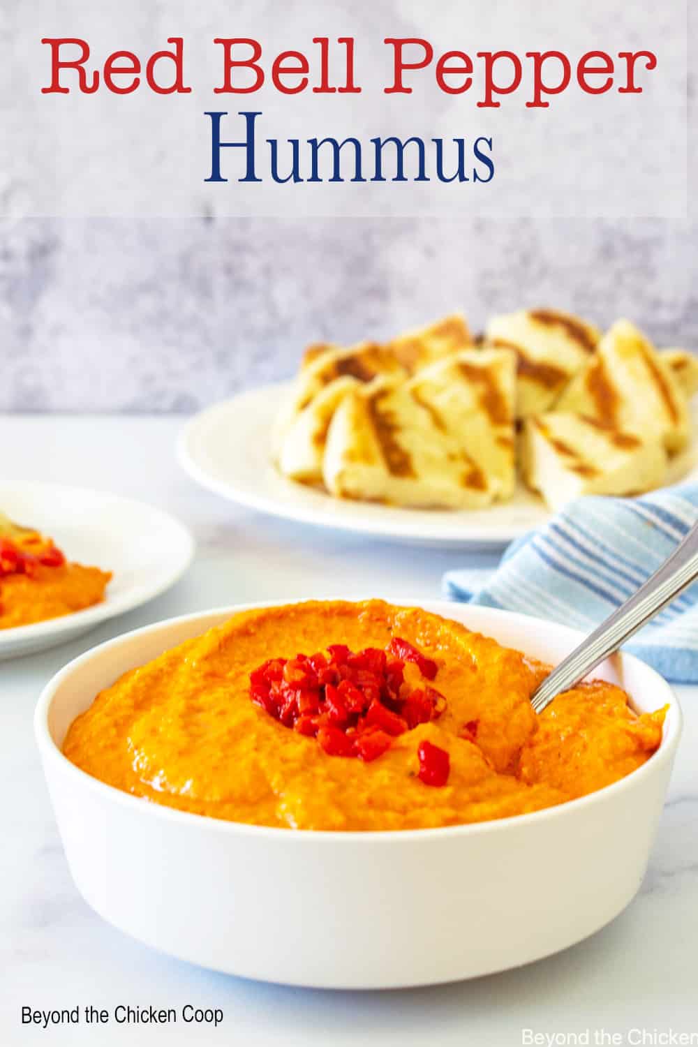 Roasted Red Bell Pepper Hummus - Beyond The Chicken Coop