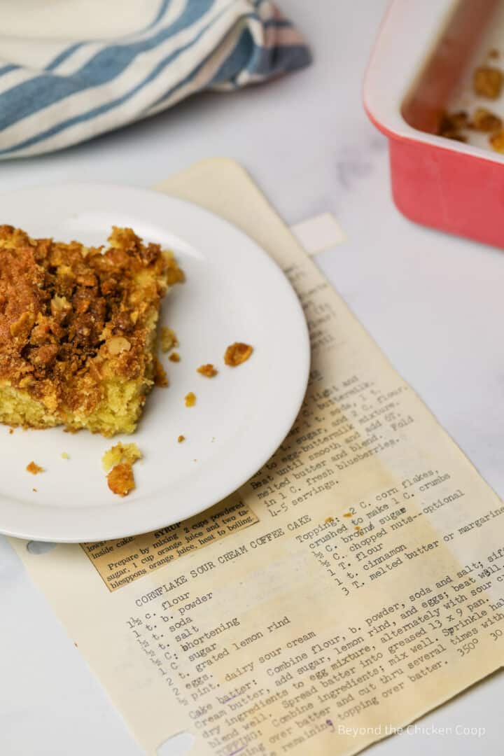 Corn Flake Coffee Cake - Beyond The Chicken Coop