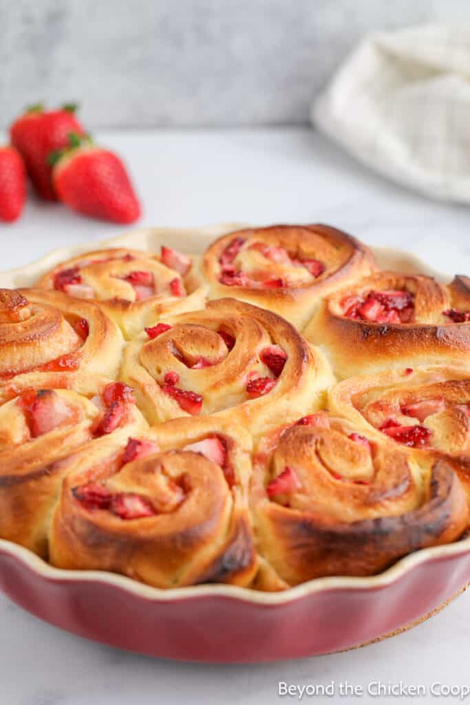 Strawberry Sweet Rolls - Beyond The Chicken Coop